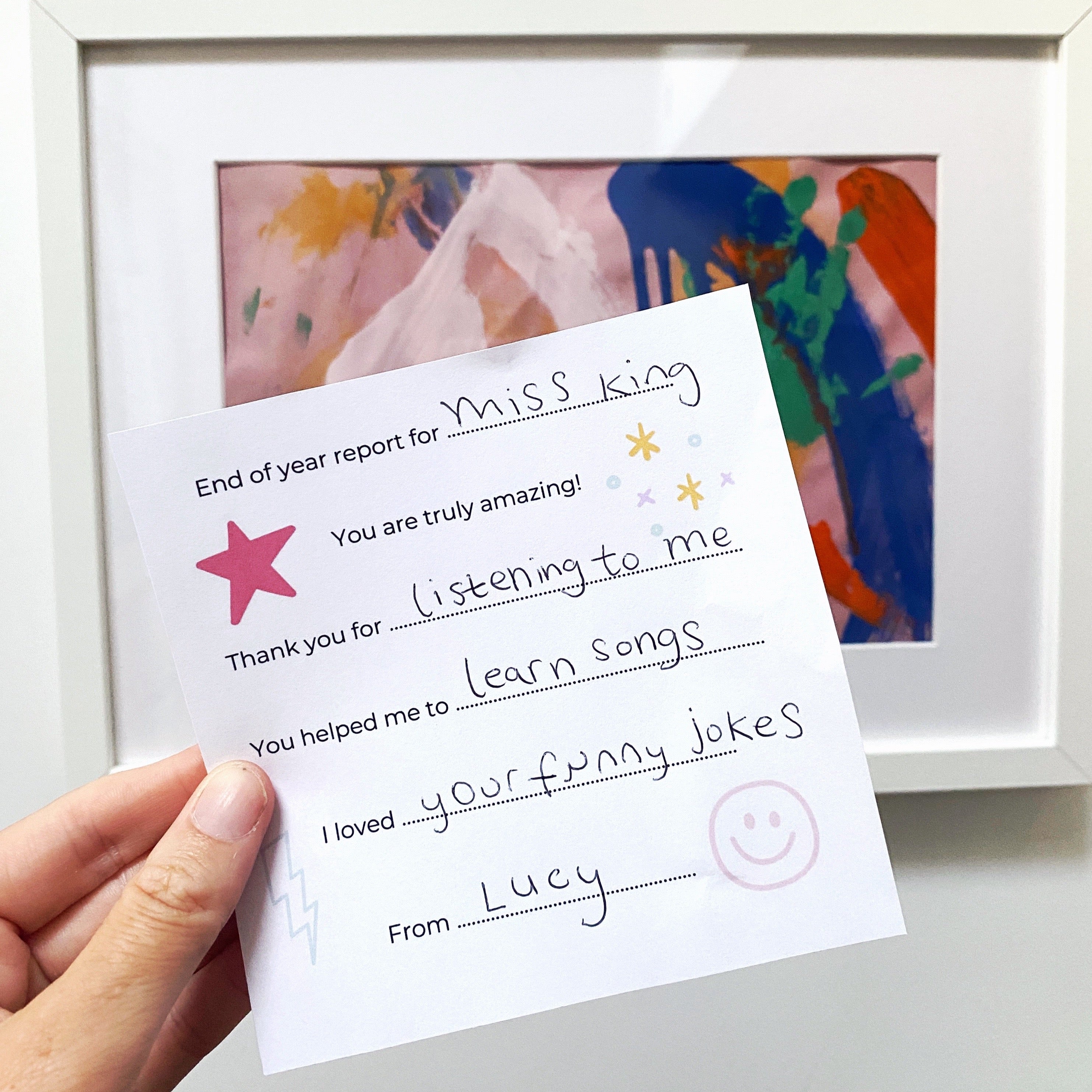 Teacher Thank You Slip - End of Term Report – Olive & Pip